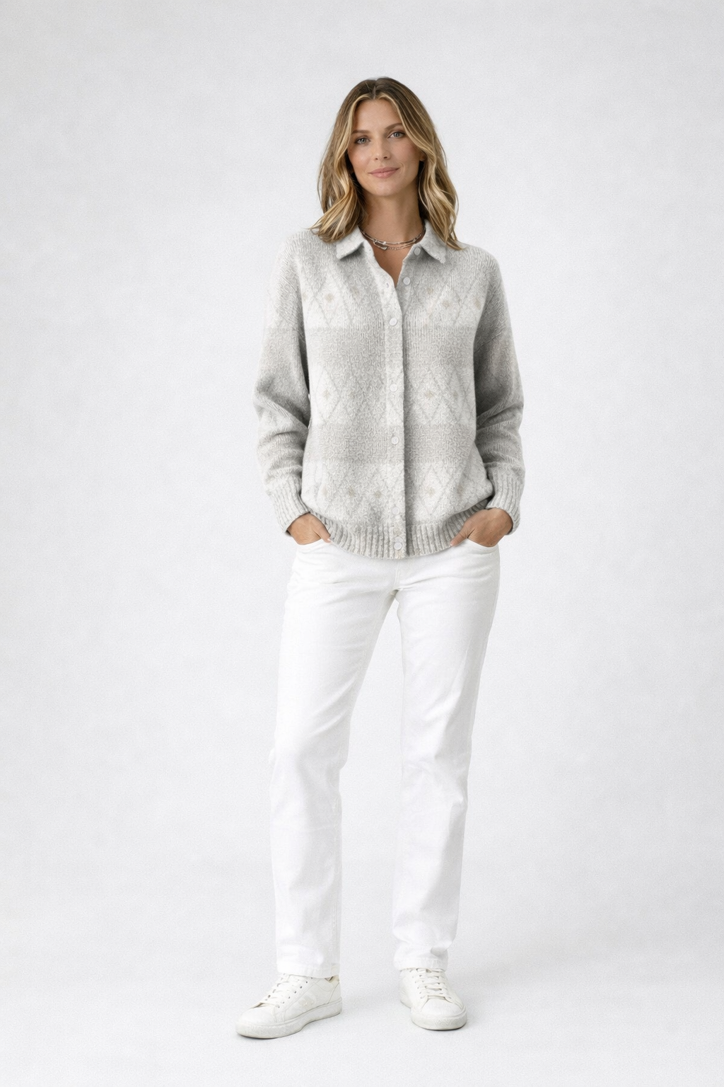 Chelsea™ – Checked Knitted Blouse for Women – Elora Boutique
